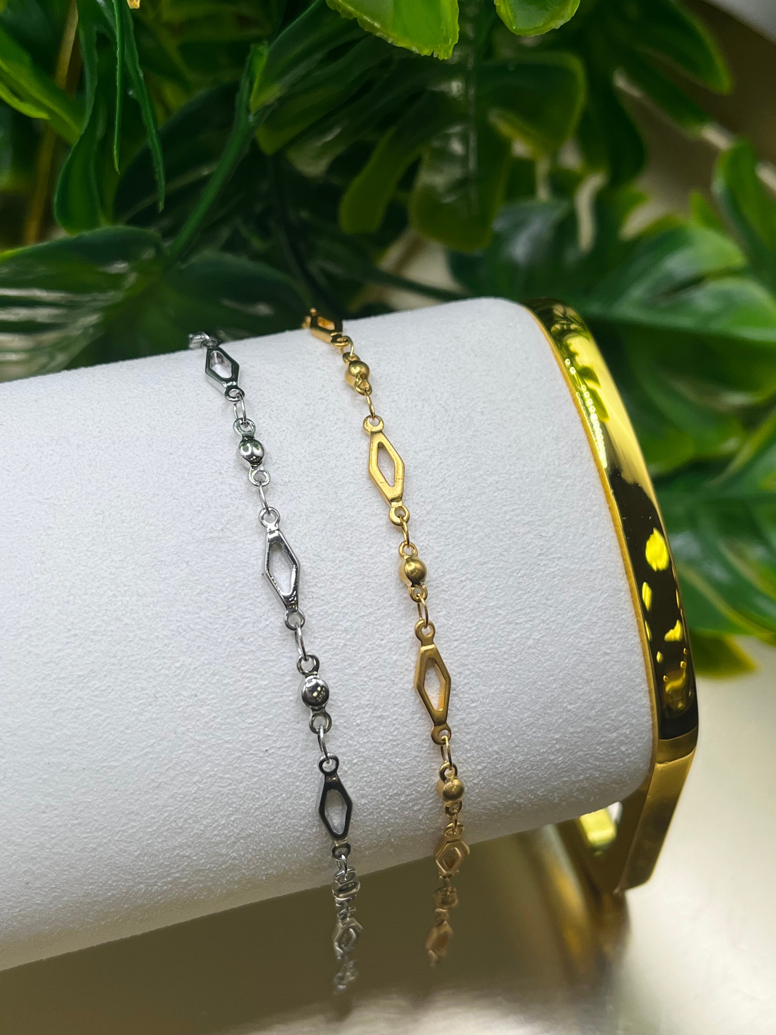 Steel Diamond Shaped Chain | Linked Local - Permanent Jewelry NJ